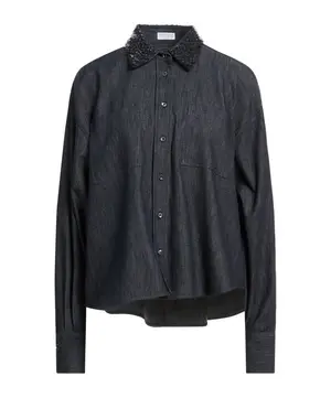 Brunello Cucinelli Sequined Embellished Denim Shirt Jacket