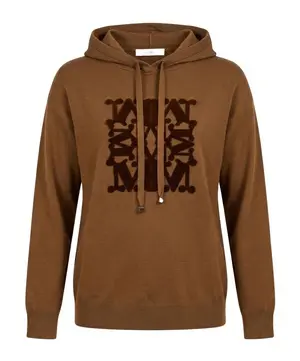 Max Mara Printed Wool Hoodie - Brown