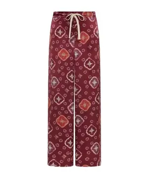The Upside Miri Kato Printed Silk Wide-leg Trousers