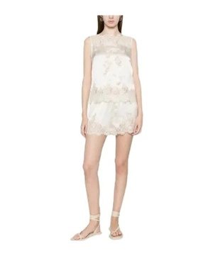 DÔEN Iona Lace-trim Mini Shorts - White