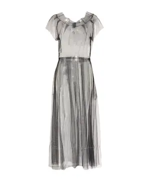 MAISON MARGIELA Pleated Tulle Short Sleeve Dress