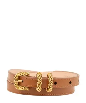 By Far Chain Link Buckle Belt - Brown