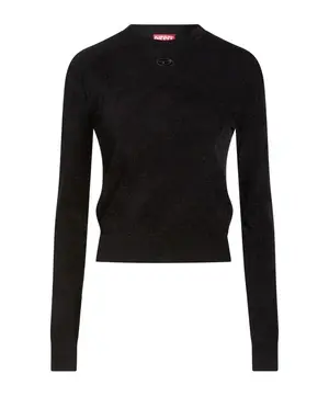 DIESEL® Simple Color Knitted Sweater - Black