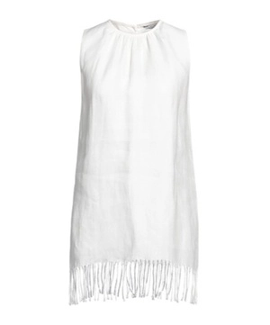 Max Mara Sleeveless Linen Jacket With Fringes