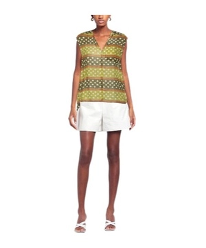 Marni Polka Dot V-neck Short Sleeve Top