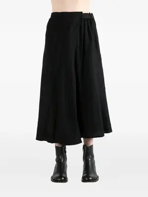Yohji Yamamoto Wrap-design Sunburst-pleat Skirt
