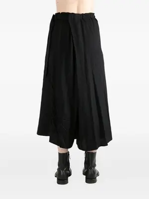Yohji Yamamoto Wrap-design Sunburst-pleat Skirt