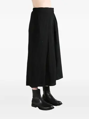 Yohji Yamamoto Wrap-design Sunburst-pleat Skirt