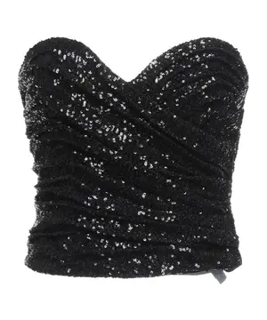 Saint Laurent Sleeveless Tulle Top - Black
