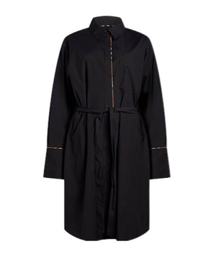 Burberry Midi Shirt Dress With Belt - Black