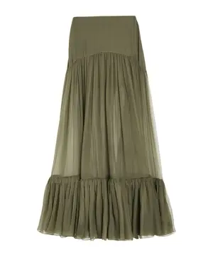 Saint Laurent Simple Solid-colored Flare Skirt