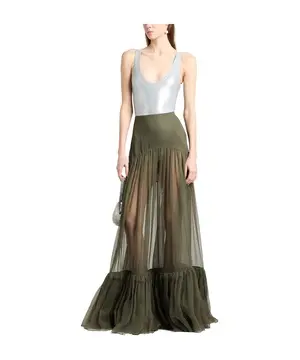 Saint Laurent Simple Solid-colored Flare Skirt