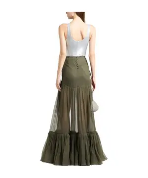 Saint Laurent Simple Solid-colored Flare Skirt