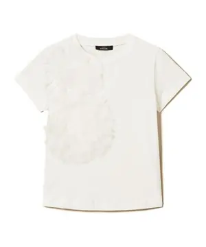 TWINSET Sheer Floral T-shirt - Off White