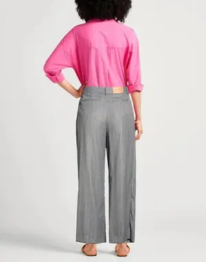 GANNI Wide Leg Striped Trousers