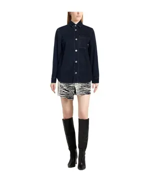 Burberry Denim Shirt With Embroidered Logo