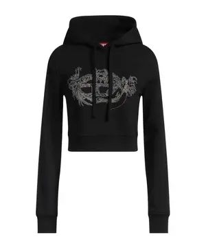DIESEL® Solid Color Hooded Sweatshirt - Black