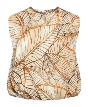 Brunello Cucinelli Sleeveless Printed Top - Brown