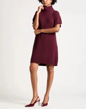 Brunello Cucinelli Ribbed Knit Turtleneck Midi Dress
