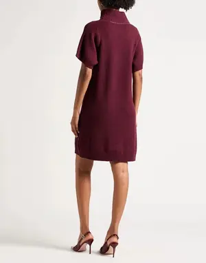 Brunello Cucinelli Ribbed Knit Turtleneck Midi Dress