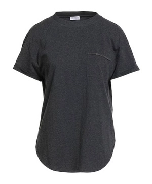 Brunello Cucinelli Solid Short Sleeve T-shirt - Carbon Gray