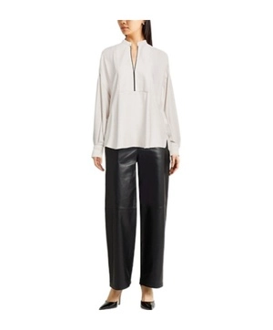 Brunello Cucinelli V-neck Long-sleeved Shirt - Grey