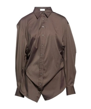 Brunello Cucinelli Minimal Solid Color Shirt - Brown