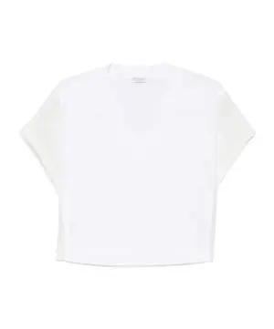 Brunello Cucinelli Sheer Panel V-neck T-shirt