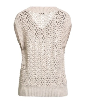 Brunello Cucinelli Minimalist Vneck Shortsleeve Knit Top - Nude