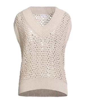 Brunello Cucinelli Minimalist Vneck Shortsleeve Knit Top