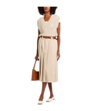 Brunello Cucinelli Minimalist Vneck Shortsleeve Knit Top
