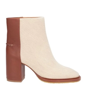 Chloé Block Heel Two-tone Ankle Boots