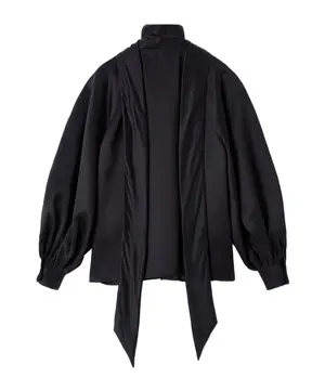 Loro Piana Lydie Silk Satin Shirt With Scarf Detail