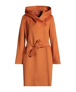 Max Mara Minimalist Solid-color Hooded Coat - Orange