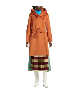 Max Mara Minimalist Solid-color Hooded Coat