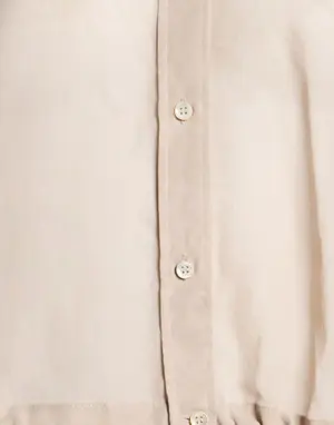 Brunello Cucinelli Plain Gauze Cropped Shirt With Appliqué And Beads