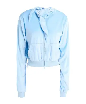 Balenciaga Chenille Zip-up Cropped Sweatshirt - Blue