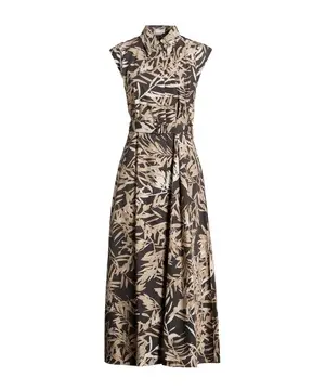 Brunello Cucinelli Sleeveless Floral Print Maxi Shirt Dress