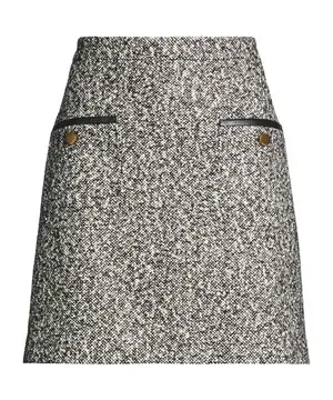Max Mara Two-tone Bouclé Flared Mini Skirt