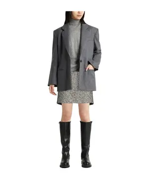 Max Mara Two-tone Bouclé Flared Mini Skirt