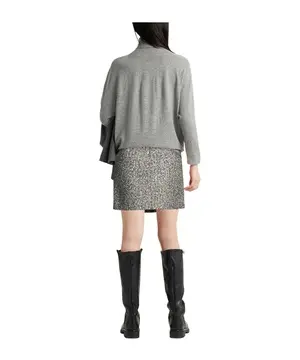 Max Mara Two-tone Bouclé Flared Mini Skirt