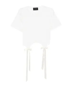 Simone Rocha Lyocell Fiber T-shirt With Bow Detail - White