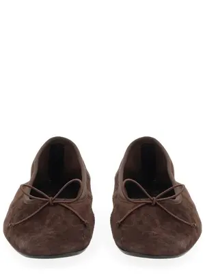AeydĒ Bow-detail Suede Ballet Flats