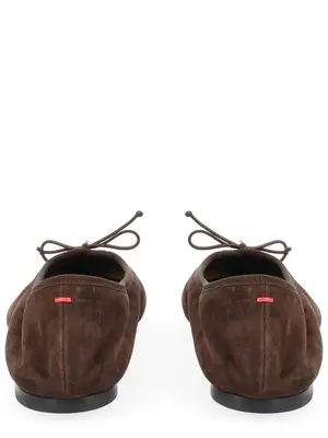 AeydĒ Bow-detail Suede Ballet Flats