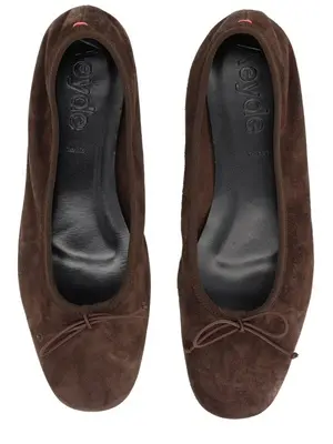 AeydĒ Bow-detail Suede Ballet Flats