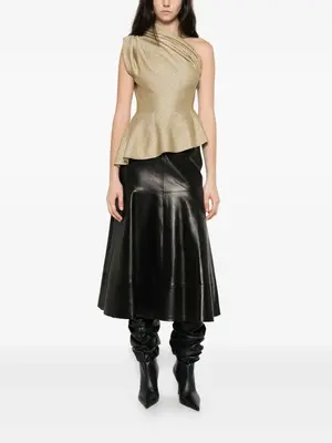 Khaite Aimee Draped Blouse - Nude