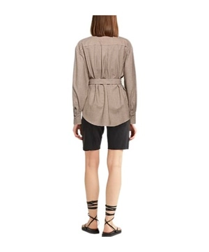 Brunello Cucinelli Checked Long Sleeve Shirt With Belt