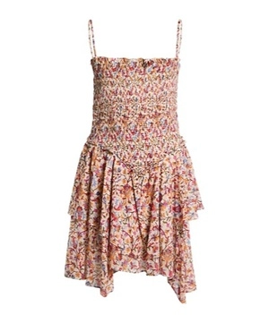 Isabel Marant Étoile Sleeveless Floral Print Square Neck Dress - Orange