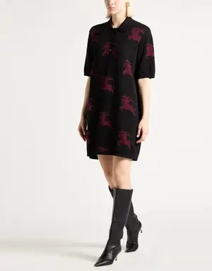 Burberry Knitted Polo Dress With Logo Print