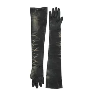 MAISON MARGIELA Two-tone Leather Gloves - Black